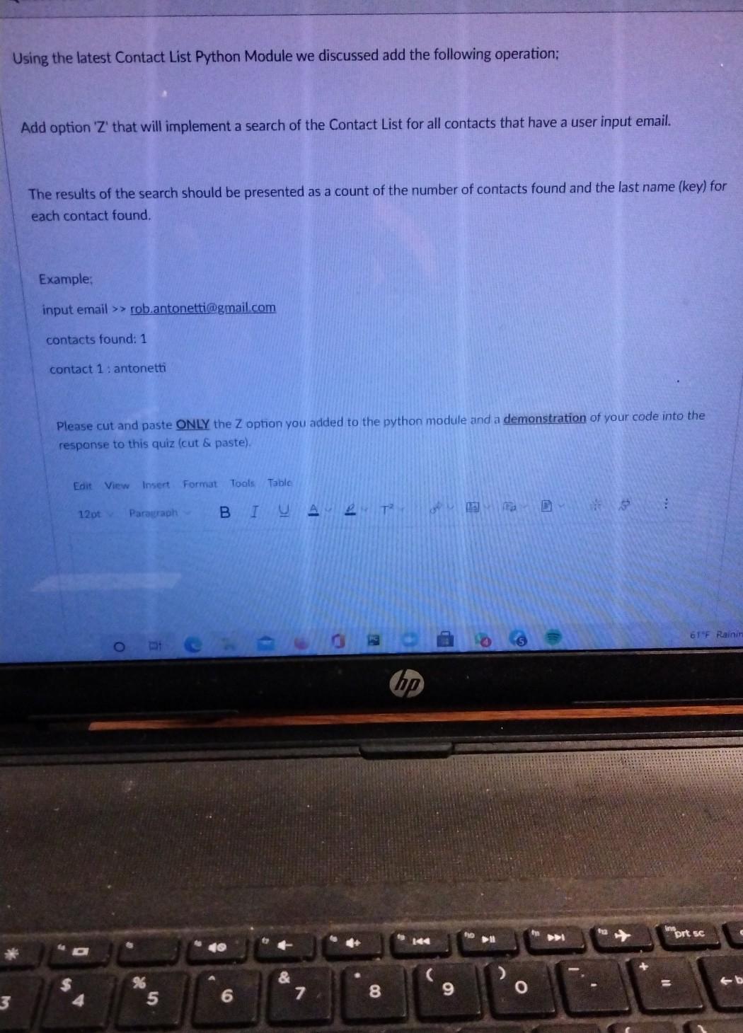 Solved Using the latest Contact List Python Module we | Chegg.com
