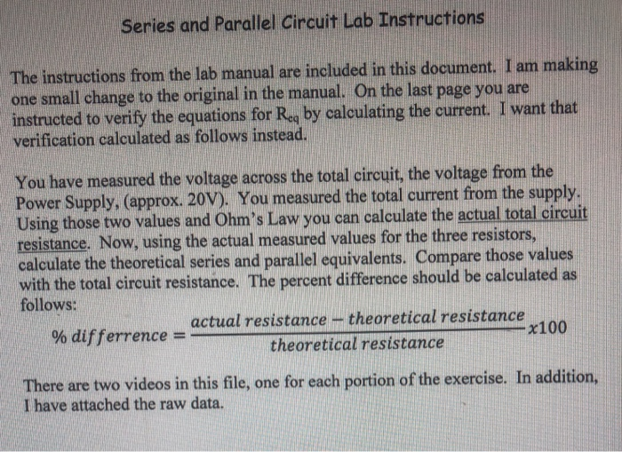 Solved Can you please calculate the actual total circuit | Chegg.com
