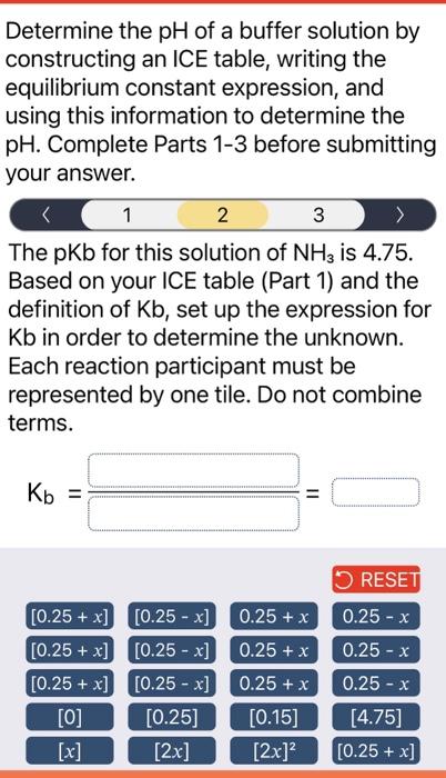 Solved Determine the pH of a buffer solution by constructing | Chegg.com