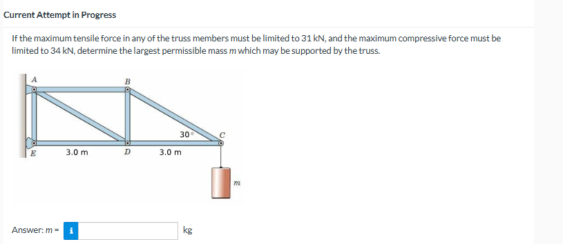 Solved Current Attempt in ﻿ProgressIf ﻿the maximum tensile | Chegg.com