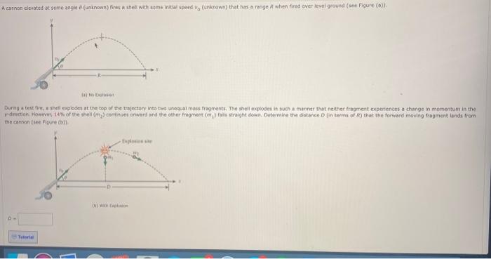 Solved A cannon elevated at some angle (unknown) fires a | Chegg.com
