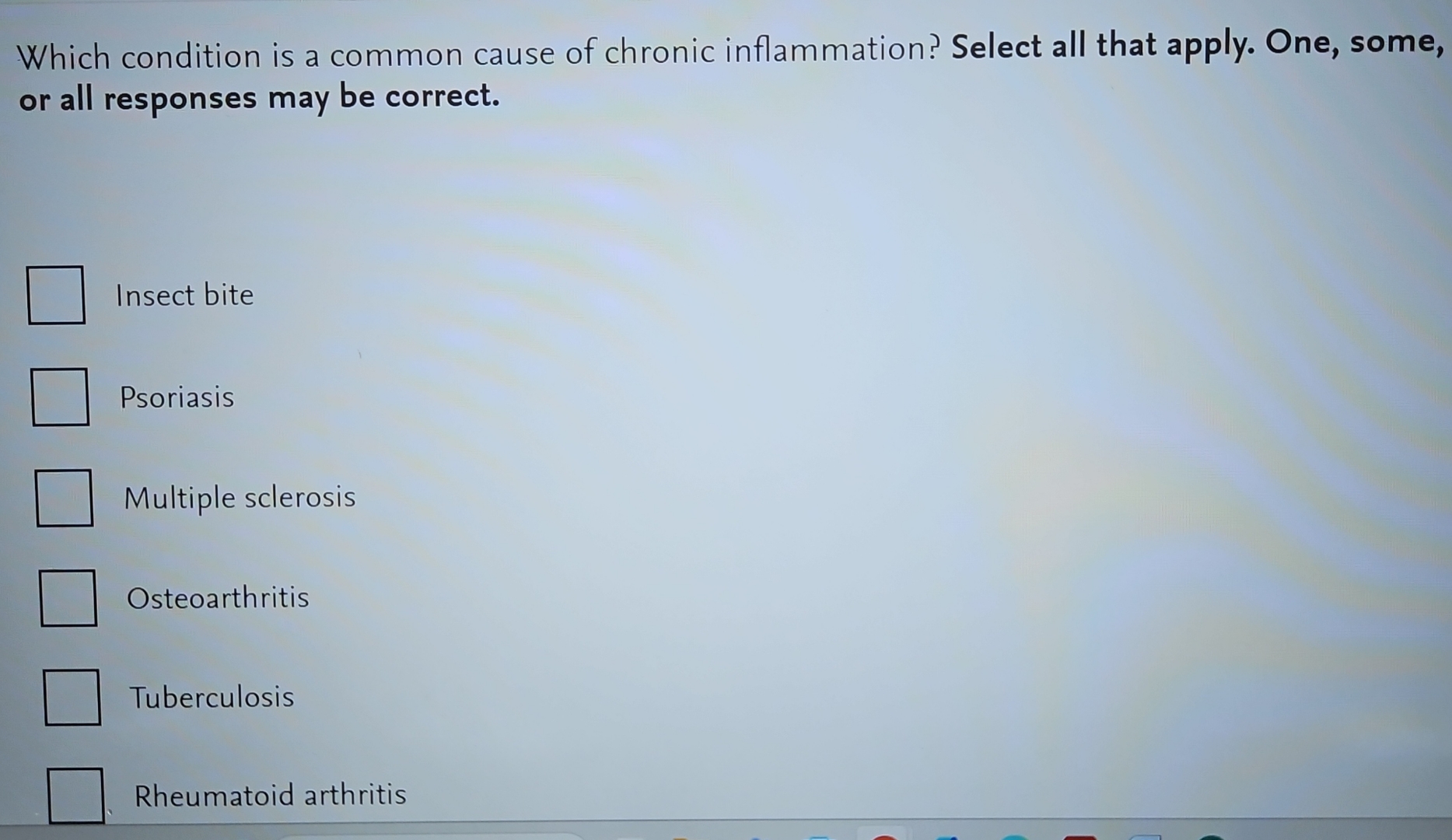Solved Which condition is a common cause of chronic | Chegg.com