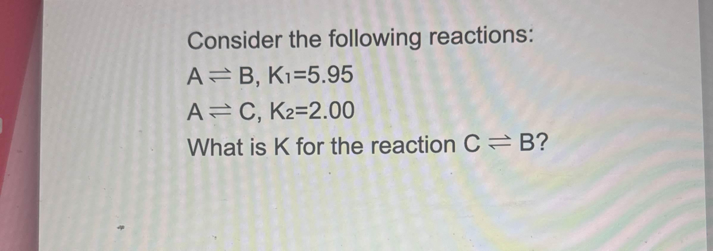 Solved Consider the following | Chegg.com