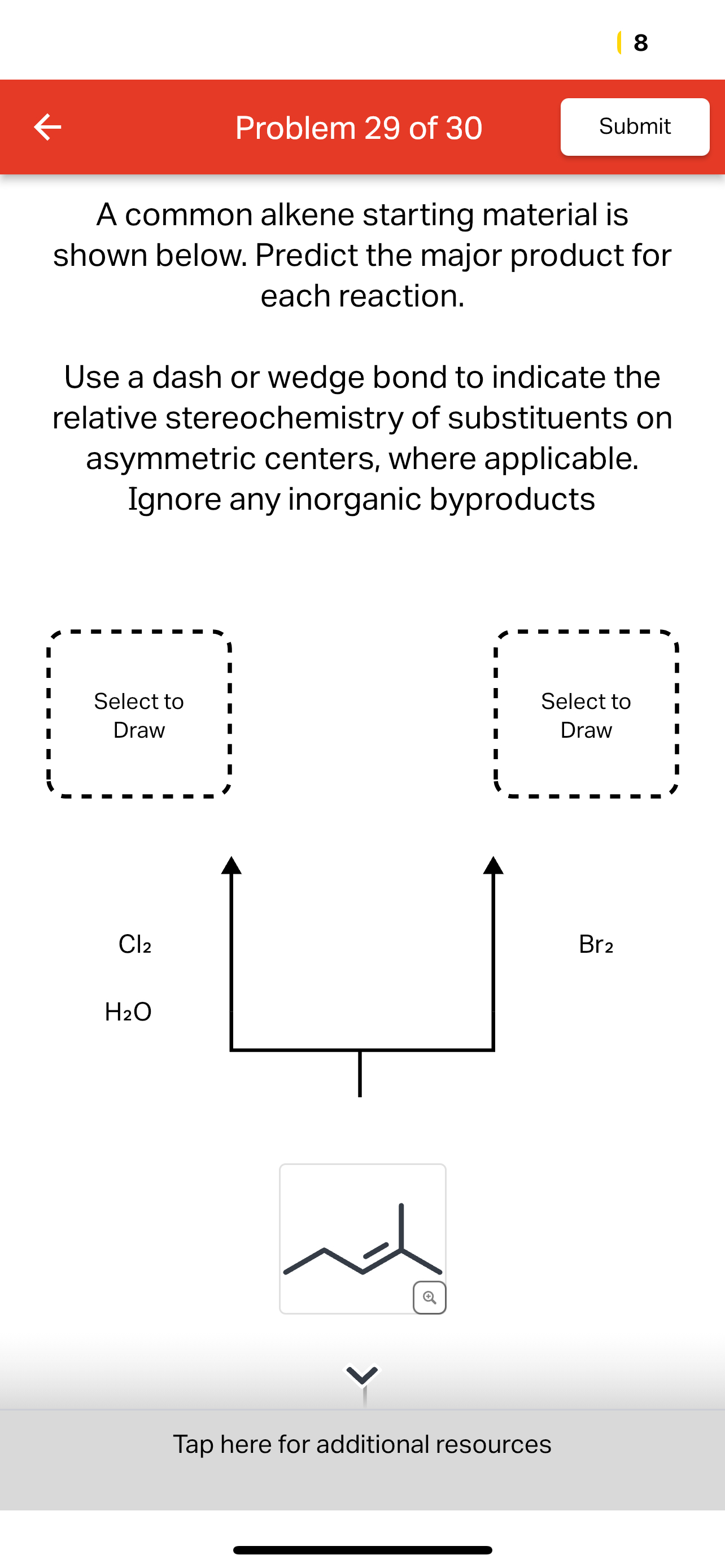 Solved 8Problem 29 ﻿of 30A common alkene starting material | Chegg.com
