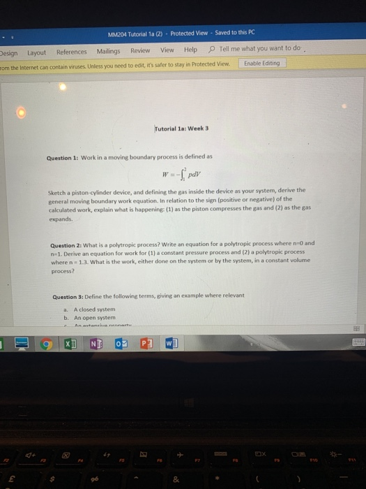 Solved Tutorial 1 Working Fluids And Vapour Tables Question 5140