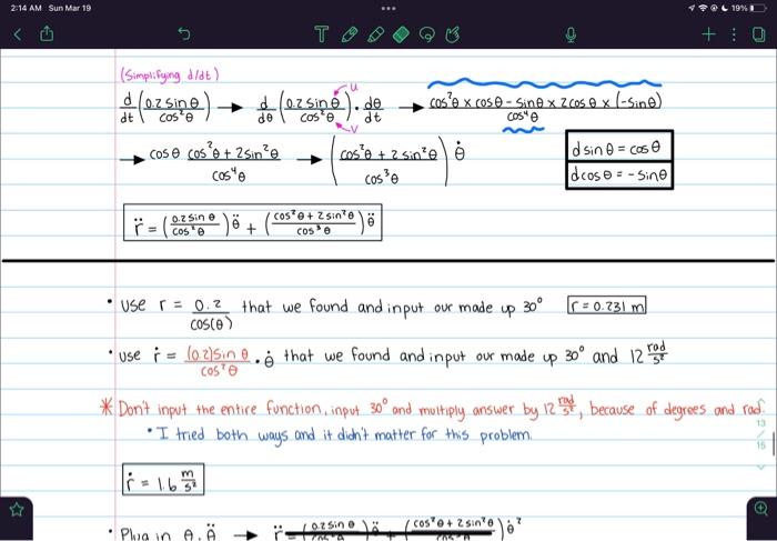 Solved Teacher is getting 544 for r(double dot). im | Chegg.com