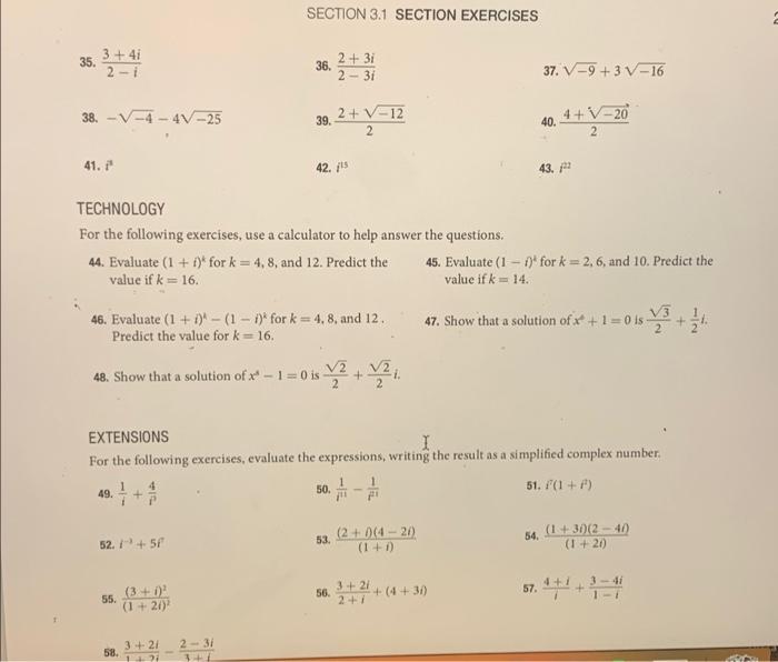 Solved For the following exercises, evaluate the algebraic | Chegg.com