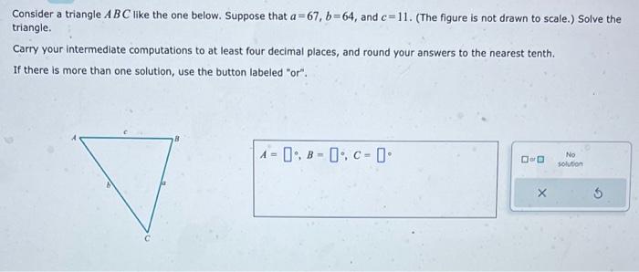 Solved Consider a triangle ABC like the one below. Suppose | Chegg.com