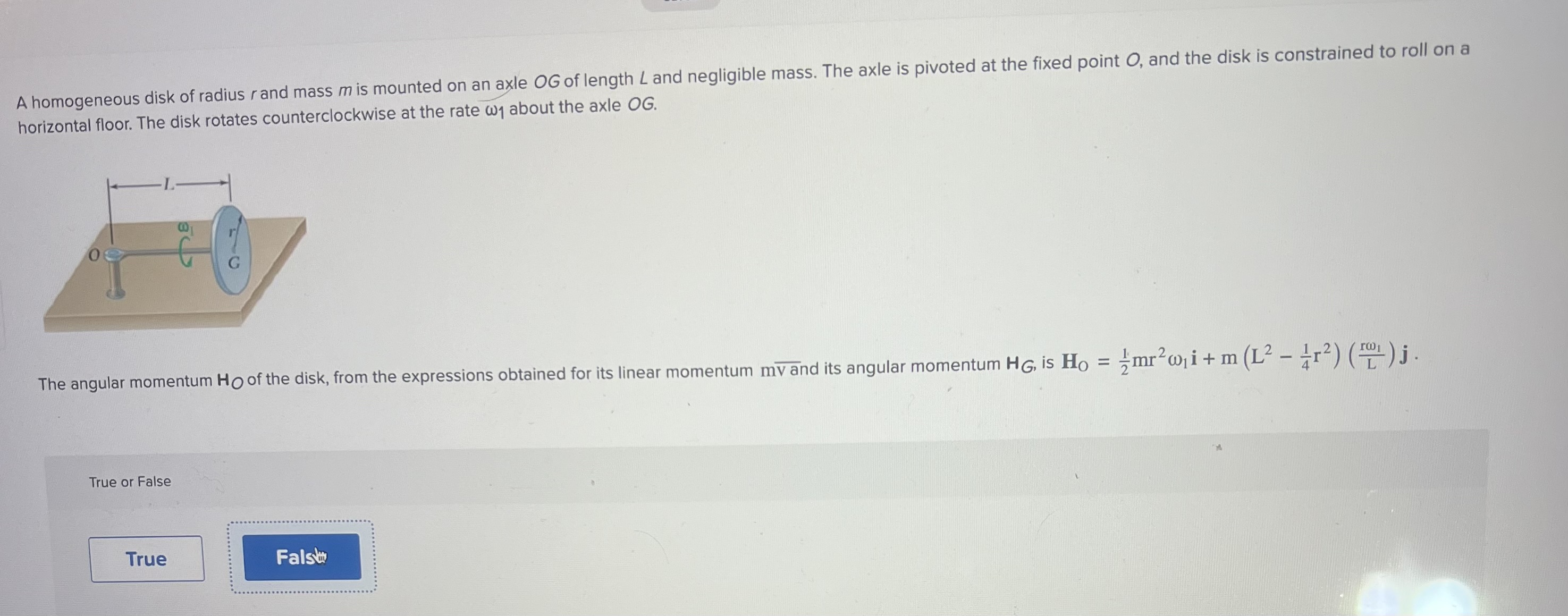 Solved A homogeneous disk of radius r ﻿and mass m ﻿is | Chegg.com