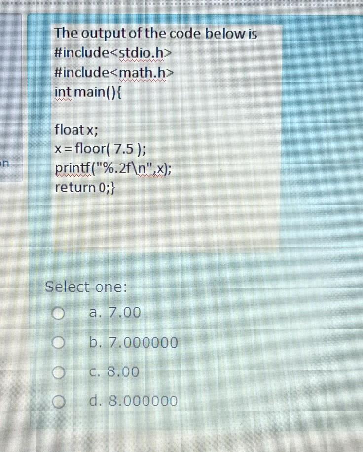 Solved The output of the code below is #include #include int | Chegg.com
