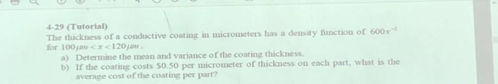 Solved 4-29 (Tutorial) The thickness of a conductive coating | Chegg.com