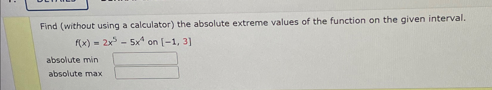 Solved Find (without using a calculator) ﻿the absolute | Chegg.com