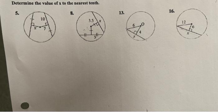 Solved Determine the value of x to the nearest tenth. 5. 8. | Chegg.com