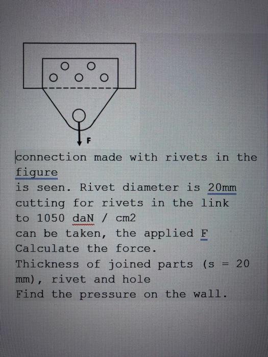 Solved 유 F connection made with rivets in the figure is | Chegg.com