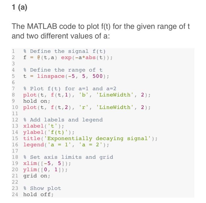 Solved Use MATLAB, task 3. Have included code form task 1 | Chegg.com