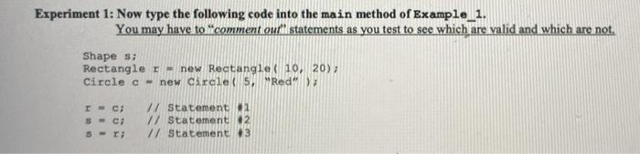 Solved Experiment 1: Now type the following code into the | Chegg.com