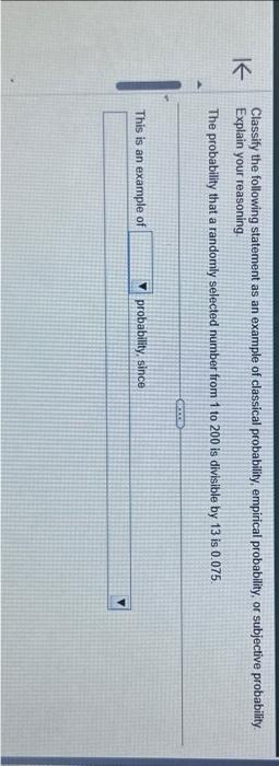 Solved Classify the following statement as an example of | Chegg.com