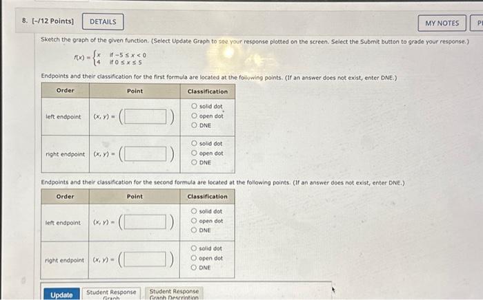 Solved 8. [-/12 Points] DETAILS Sketch the graph of the | Chegg.com