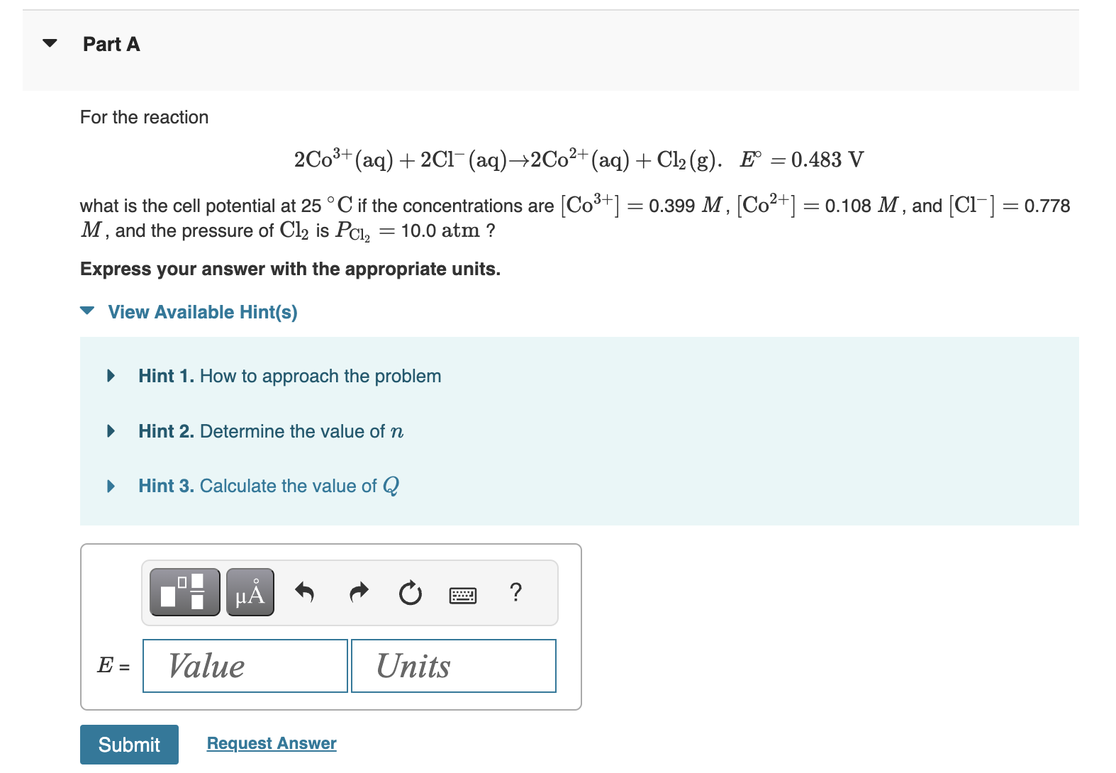 Solved Part AFor the | Chegg.com