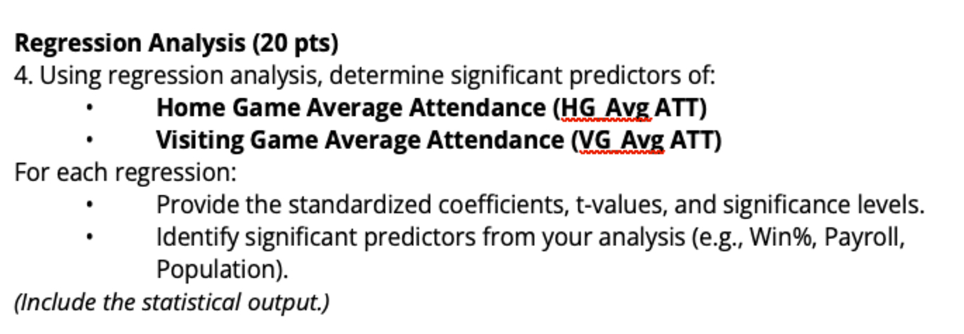Regression Analysis (20 ﻿pts) 4. ﻿Using regression | Chegg.com