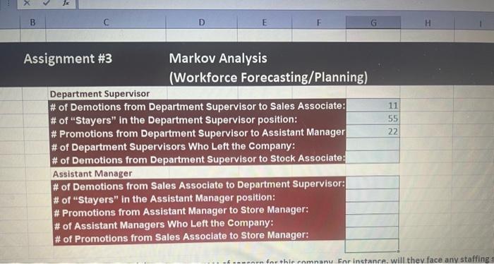 Complete the Markov Analysis Worksheet Assignment #3 | Chegg.com