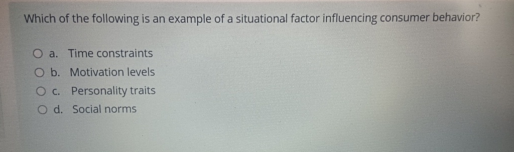 Solved Which of the following is an example of a situational | Chegg.com