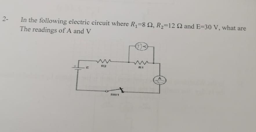 Solved In the following electric circuit where \\( R_{1}=8 | Chegg.com