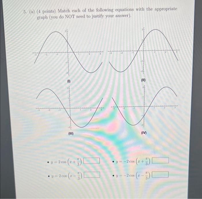 Solved (a) (4 points) Match each of the following equations | Chegg.com