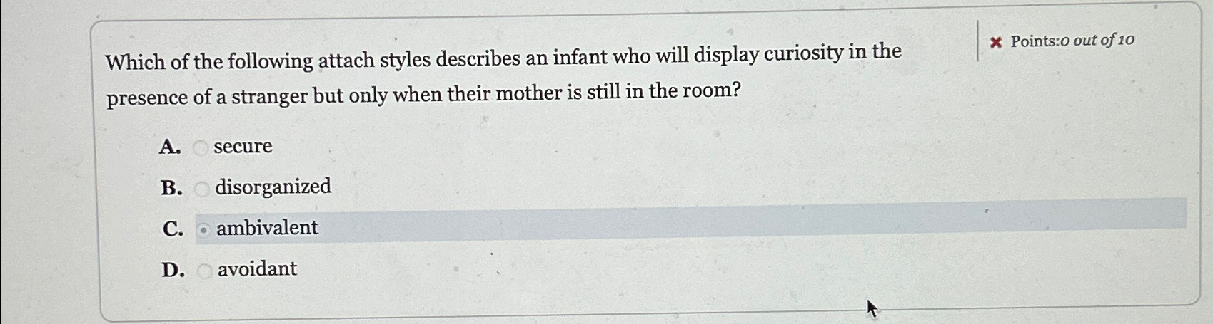 Solved Which of the following attach styles describes an | Chegg.com