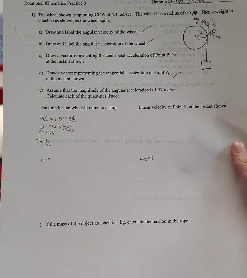 Solved Rotational Kinematics Practice 3The wheel shown is | Chegg.com