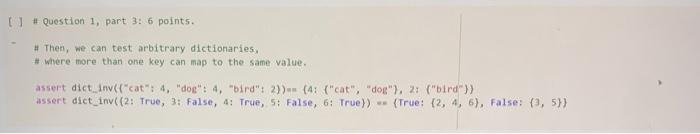 Solved You need to write a function dict_Inv which "inverts" | Chegg.com