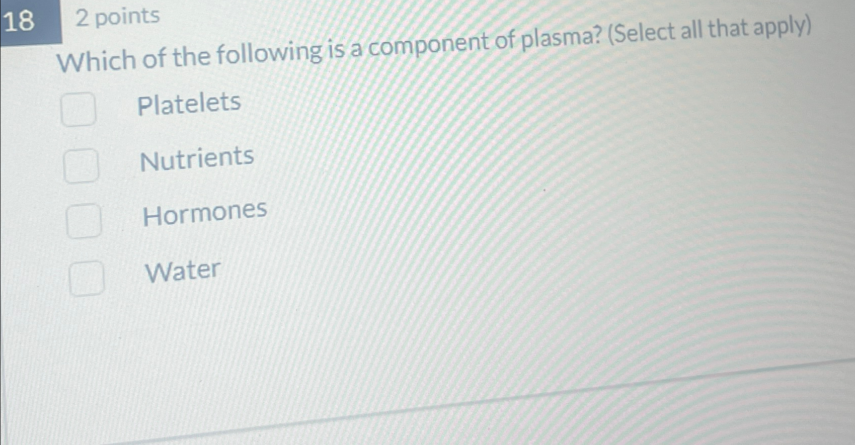 Solved 182 ﻿pointsWhich of the following is a component of | Chegg.com