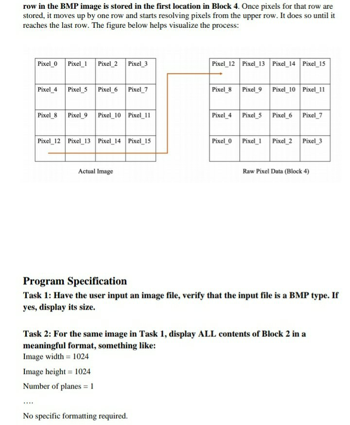 For this program, you will implement a BMP image | Chegg.com