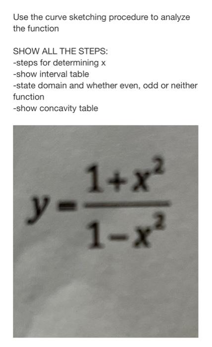 Solved Use the curve sketching procedure to analyze the | Chegg.com