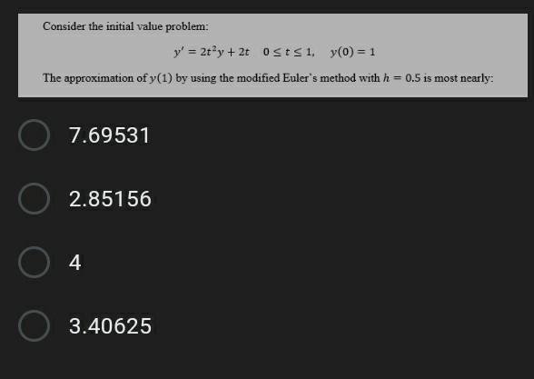 Solved Consider the initial value problem: y' = 2ty + 2t | Chegg.com