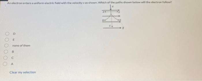 Solved An eiectron enters a uniform electric field with the | Chegg.com