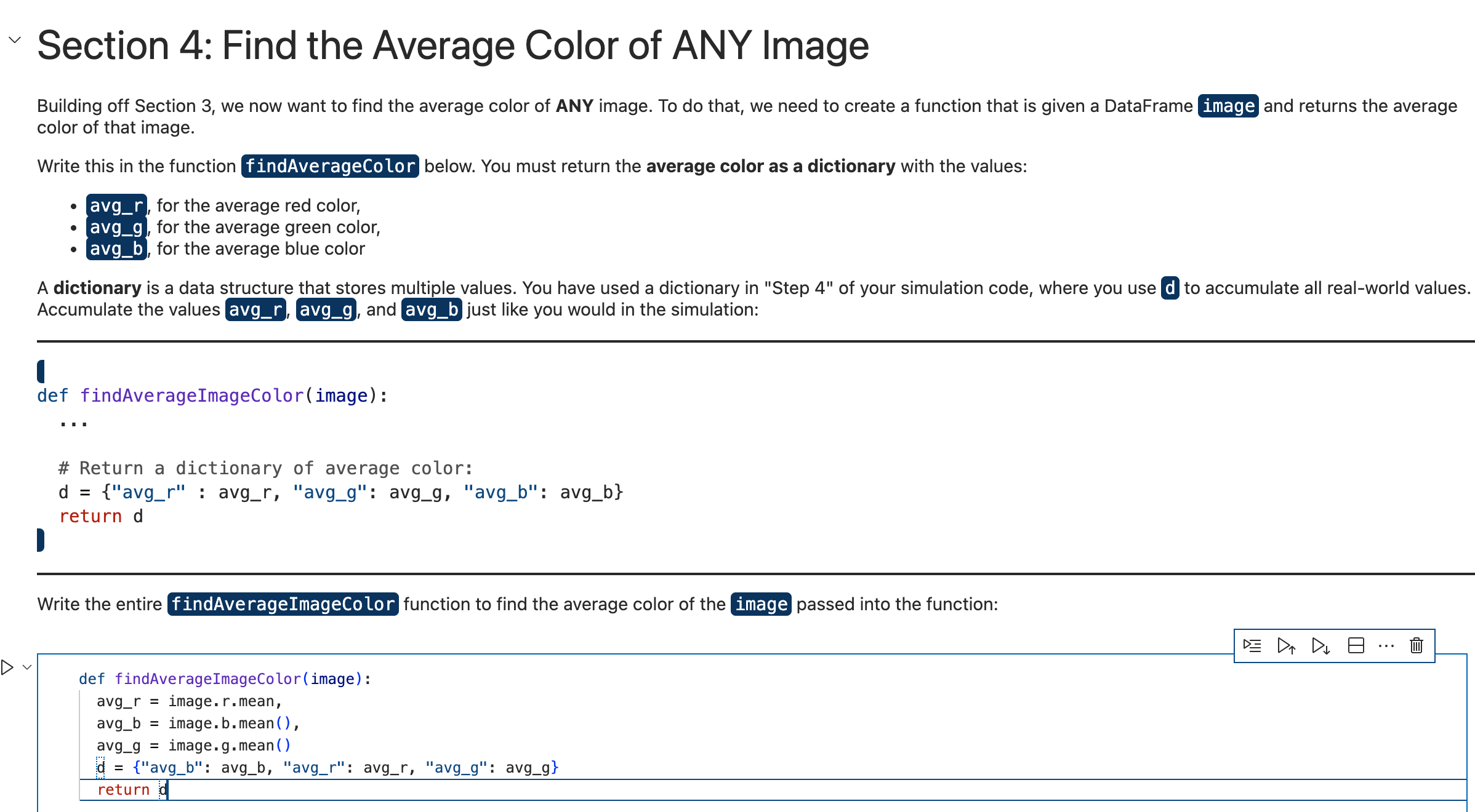 Solved Section 4: Find the Average Color of ANY | Chegg.com