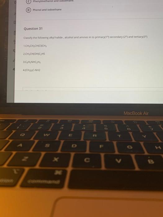 Solved © Phenylmethanol and sodoethane D) Phenol and | Chegg.com