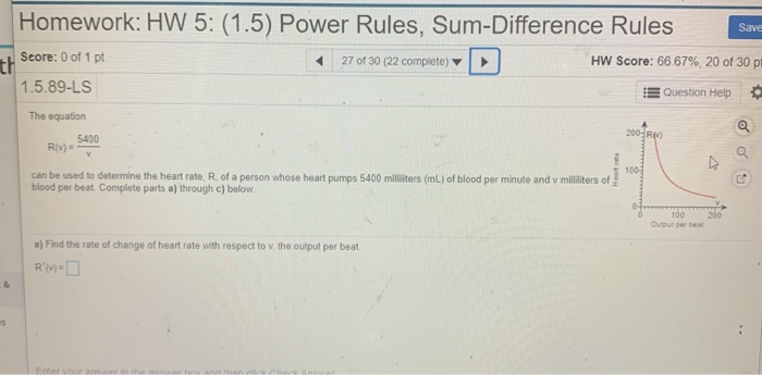 Solved Homework: HW 5: (1.5) Power Rules, Sum-Difference | Chegg.com