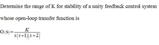 Solved Determine the range of K for stability of a unity | Chegg.com