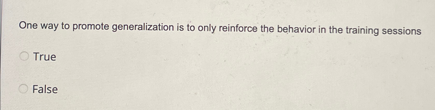 Solved One way to promote generalization is to only | Chegg.com