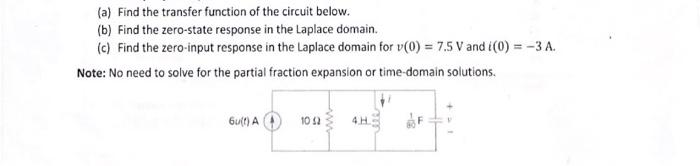 [Solved]: (a) Find the transfer function of the circuit bel