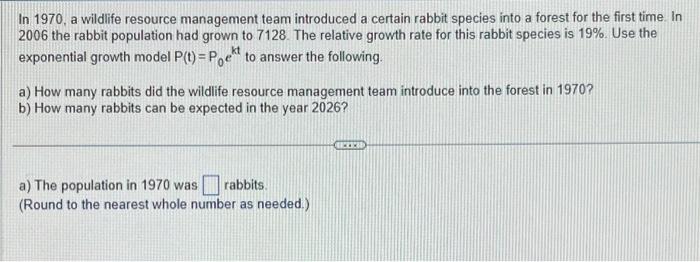 Solved In 1970, a wildife resource management team | Chegg.com