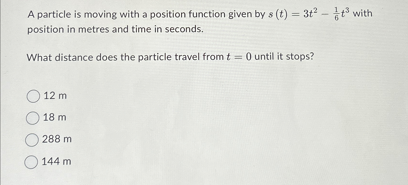 Solved A particle is moving with a position function given | Chegg.com