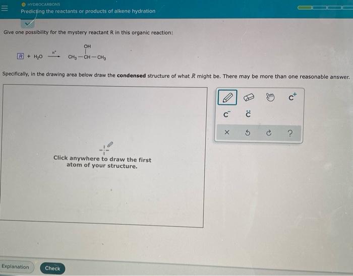 Solved HYDROCARBONS Predicting the reactants or products of | Chegg.com