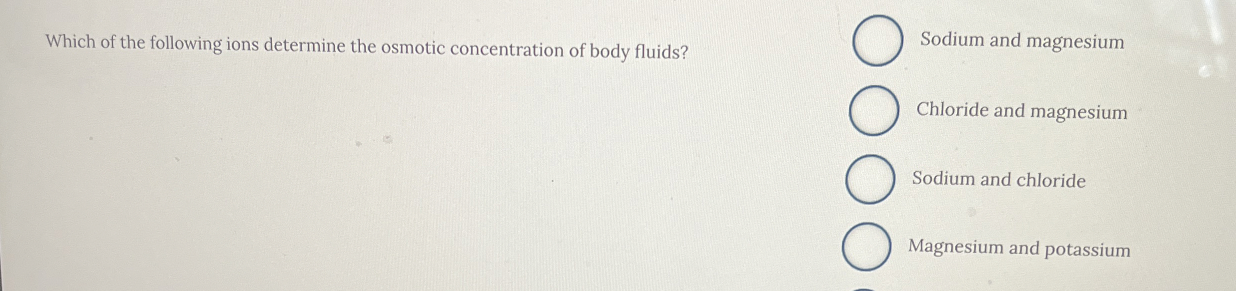 Solved Which of the following ions determine the osmotic | Chegg.com