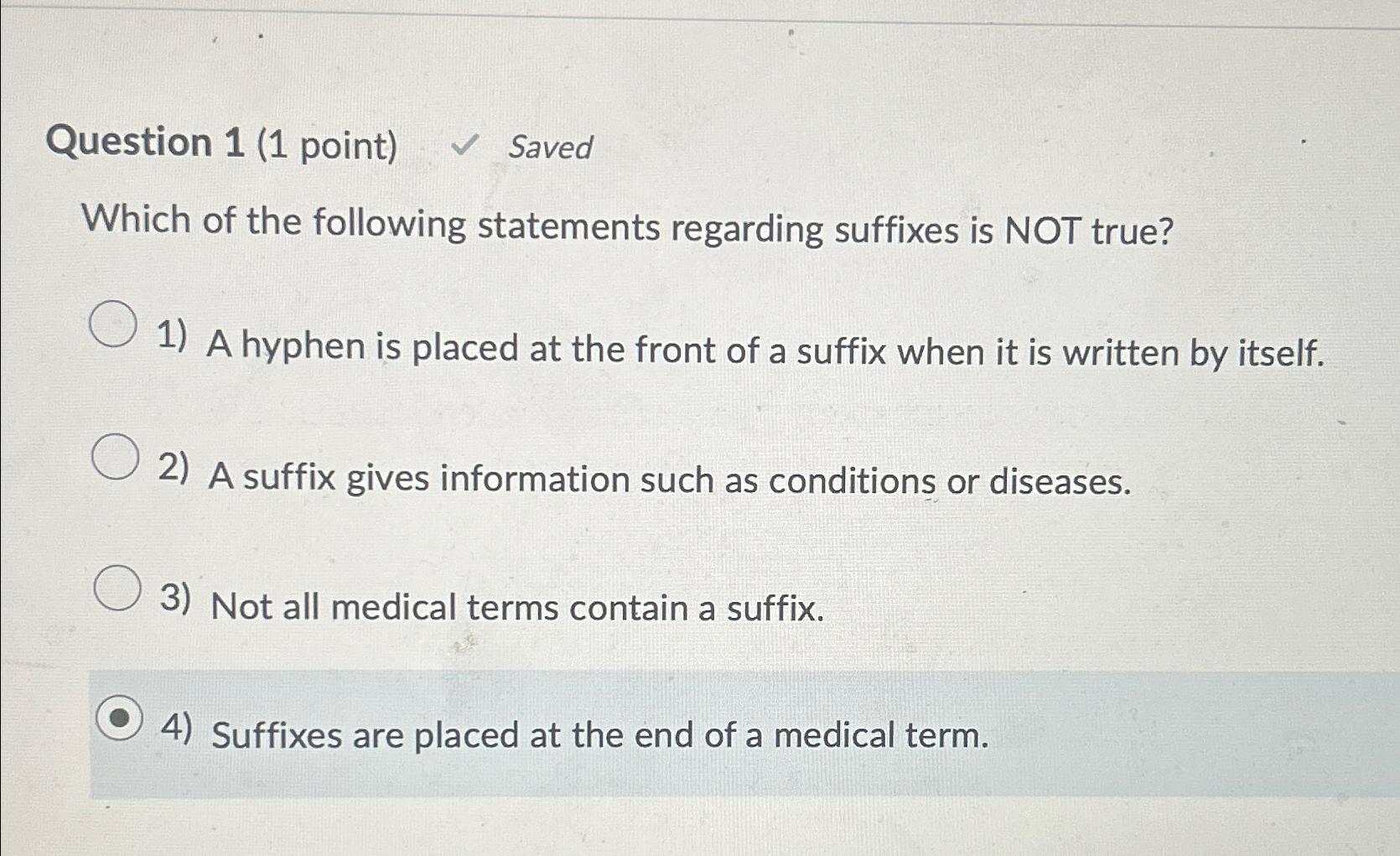 Solved Question 1 (1 ﻿point) ﻿SavedWhich of the following | Chegg.com