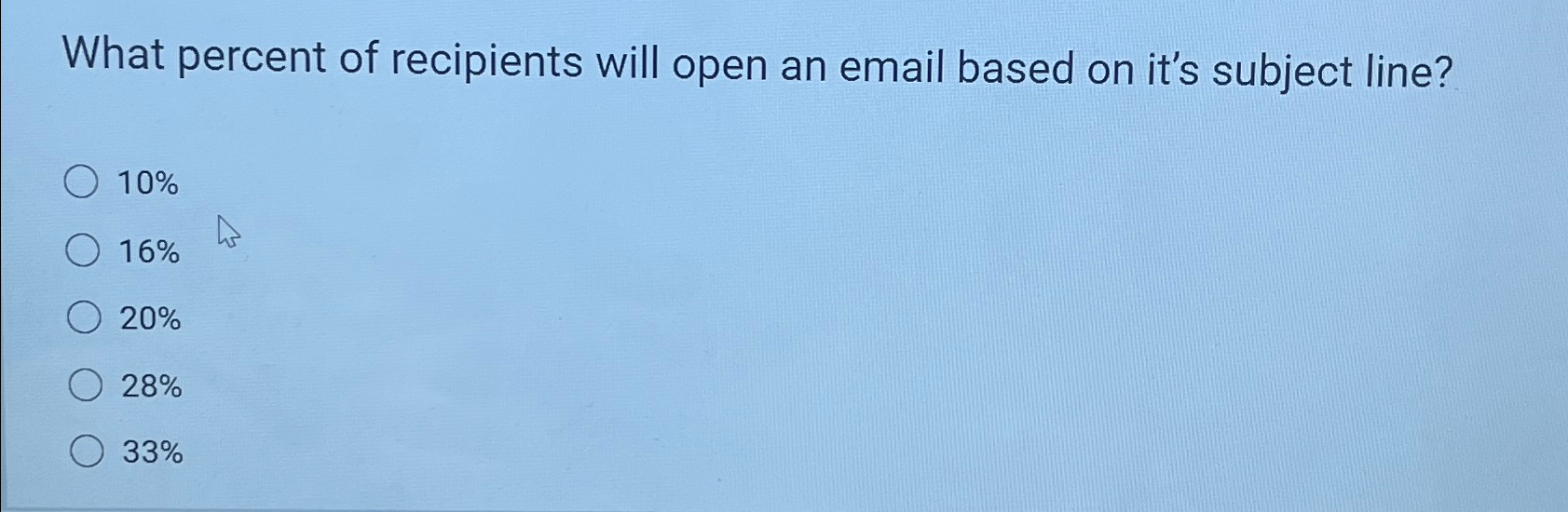 Solved What percent of recipients will open an email based | Chegg.com