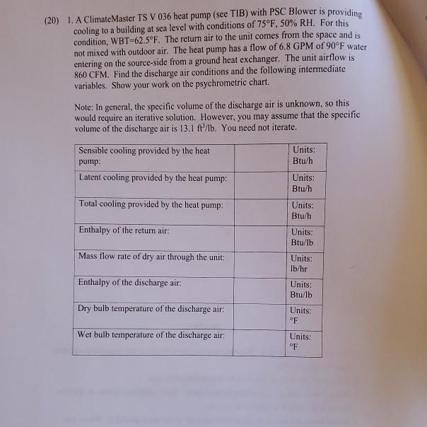 (25) 2. The 3-ton heat pump from Problem I serves a | Chegg.com