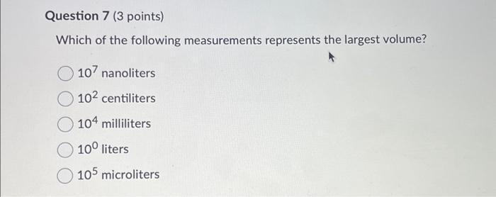Solved Question 7 (3 points) Which of the following | Chegg.com